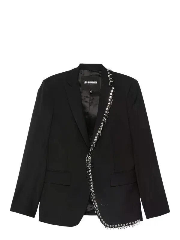 LES HOMMES Chain-embellished Blazer - Black