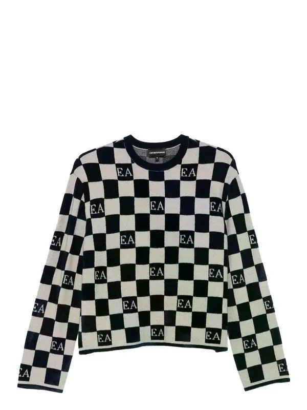 Emporio Armani Check-pattern Sweater - White