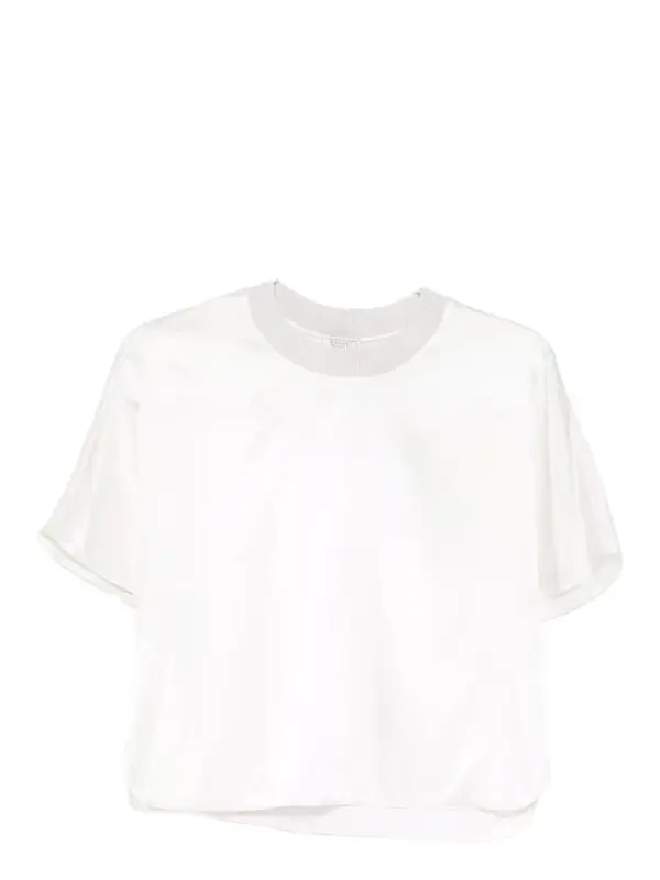 Peserico Round-neck Silk Blouse - Neutrals