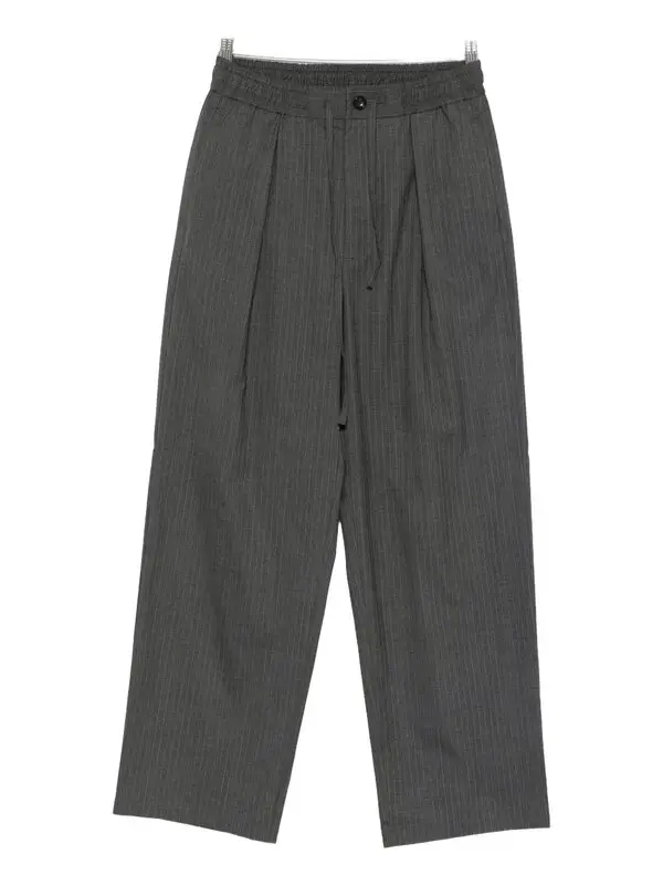 Attachment Pinstripe Drawstring Trousers - Grey