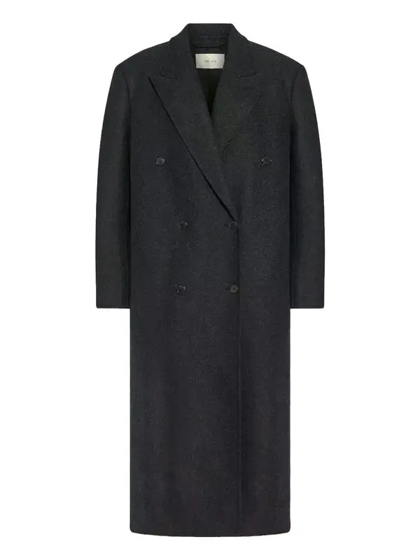 THE ROW Felted Wool-cashmere Blend Double-breasted Coat - Black