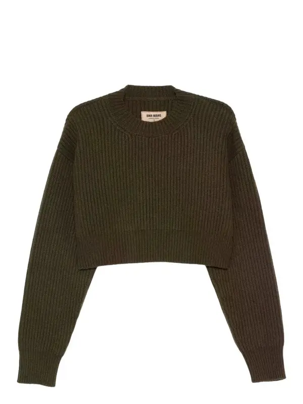 UMA WANG Ribbed Cropped Sweater - Green