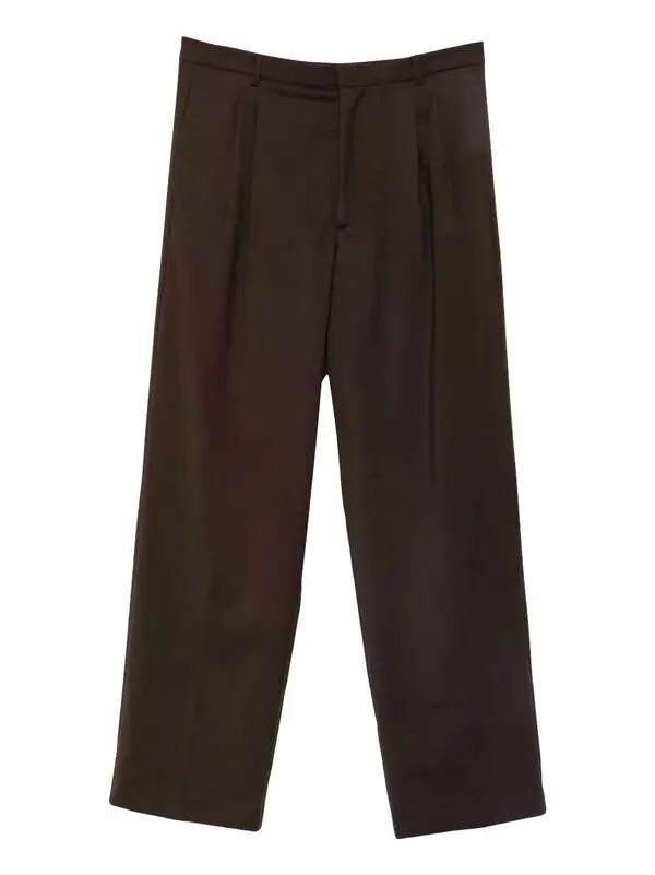 AMARANTO Pleat-detail Trousers - Brown