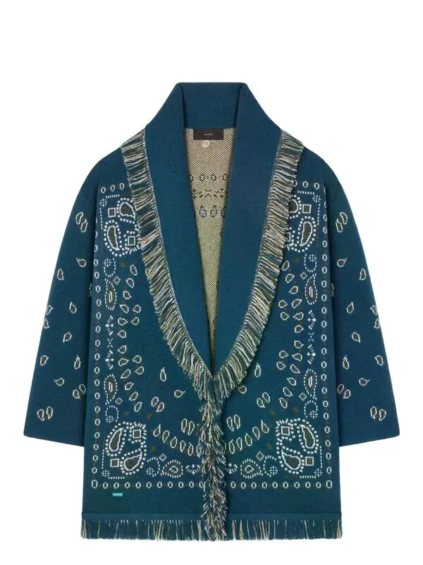 Alanui Bandana-jacquard Cardigan - Blue