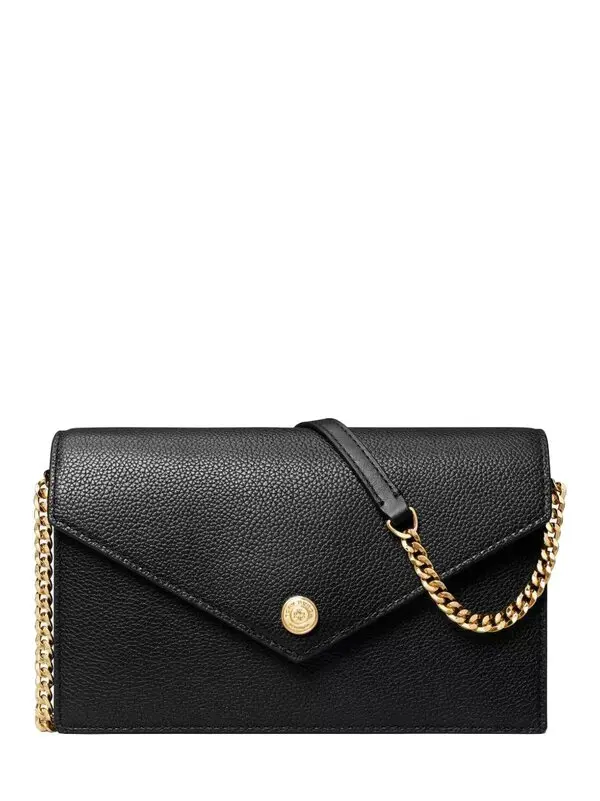 Tory Burch Grained Leather Envelope Clutch - 001 Black
