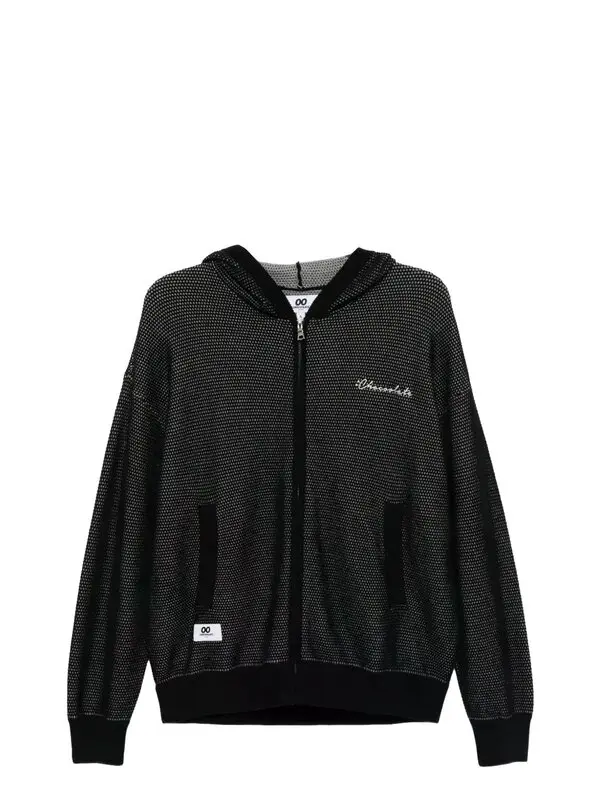 CHOCOOLATE Mesh-panel Zip-up Hoodie - Black