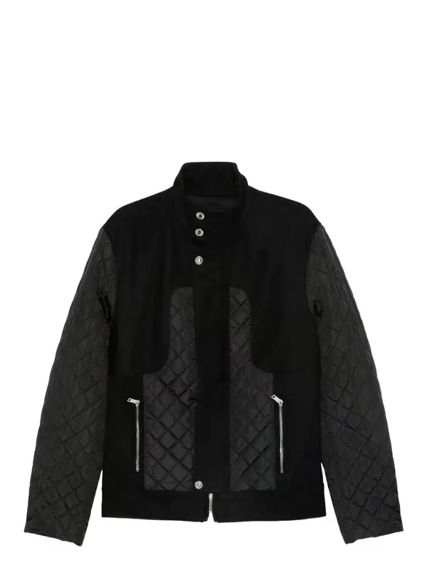 LES HOMMES Quilted Panelled Jacket - Black