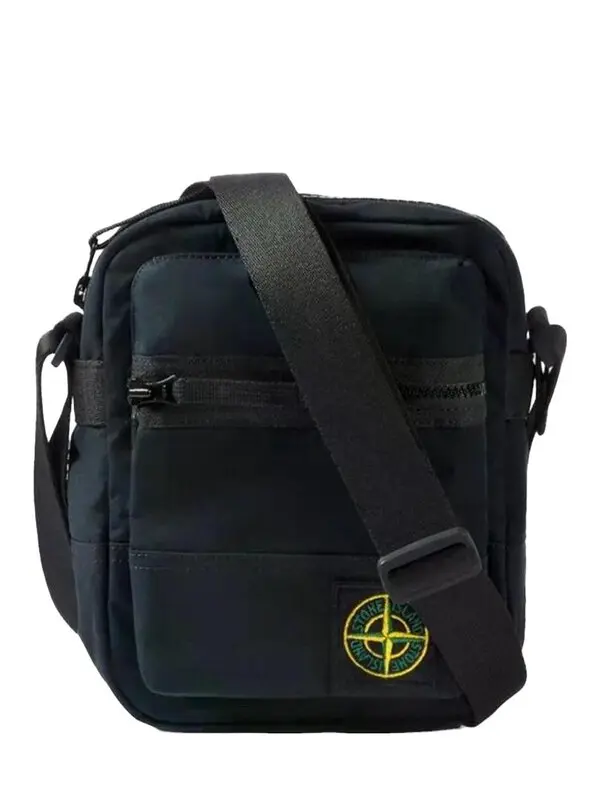 Stone Island Zipped Shoulder Bag - Black