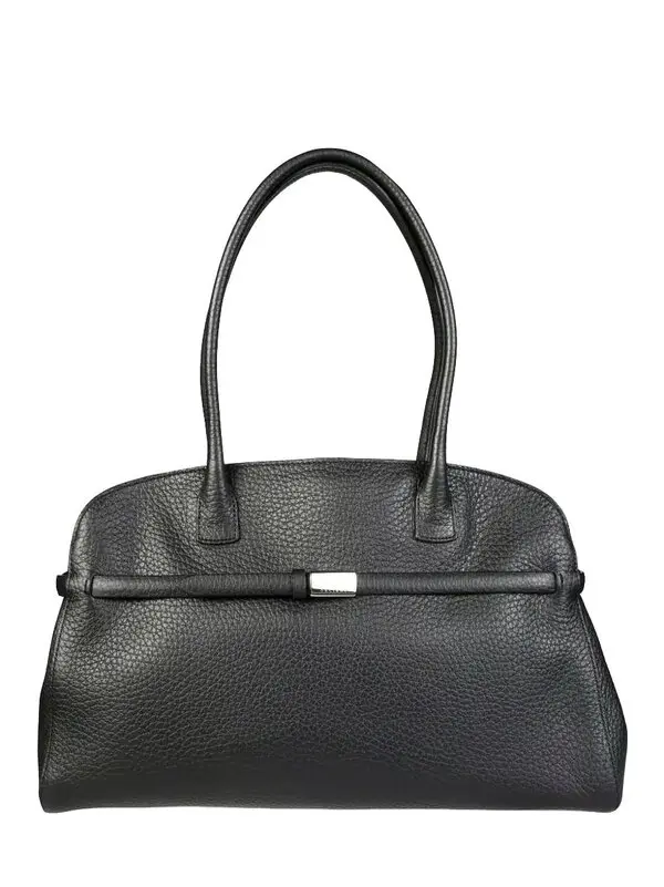 ORTIGNI Leather Tote Bag - Black