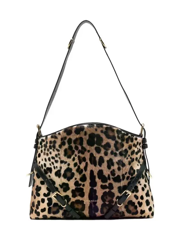 Givenchy Voyou Leopard-print Shoulder Bag - Black