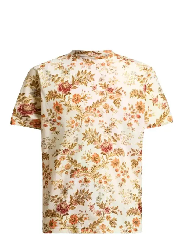 Etro Floral-print Cotton T-shirt - White