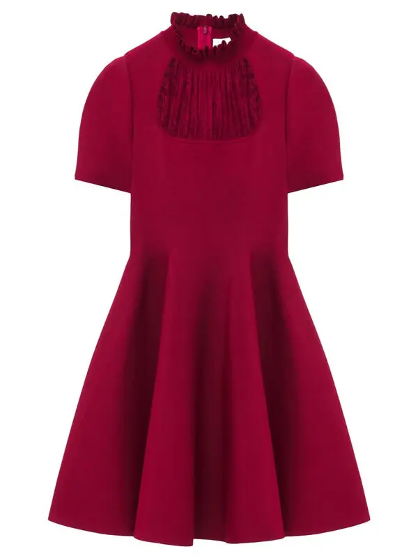 Alexander McQueen Lace Panel Mini Dress - Burgundy