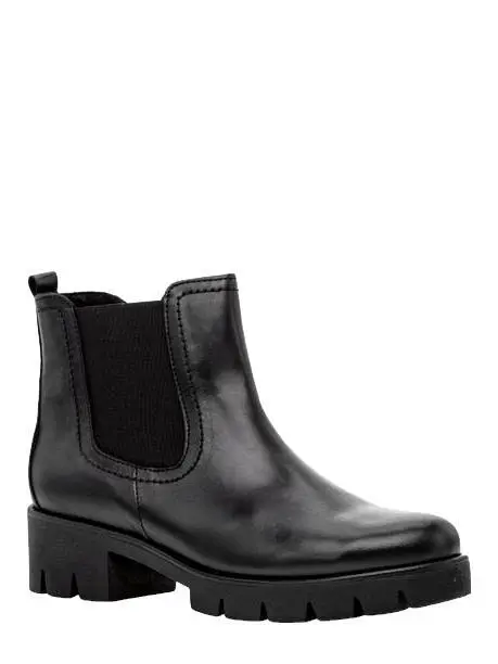 Gabor Lug Sole Ankle Boots - Black