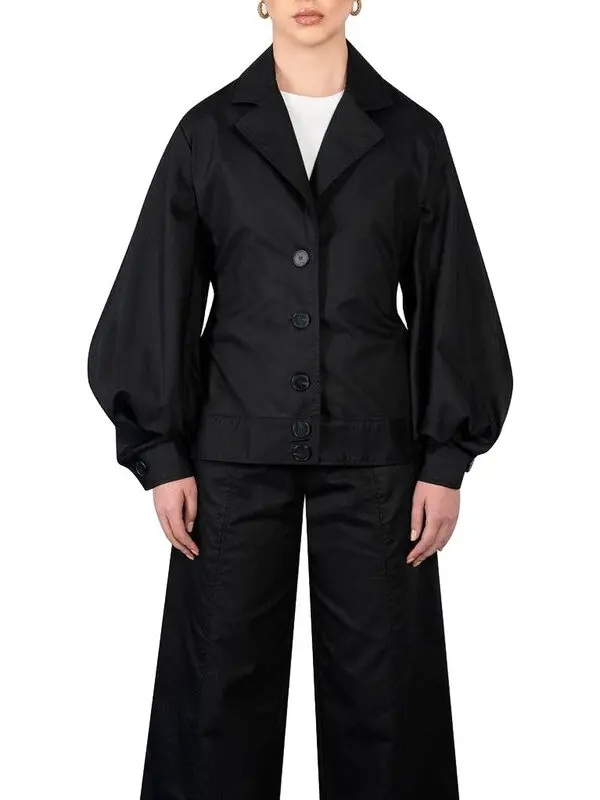 LAURA APARICIO Drill Bomber Jacket - Black
