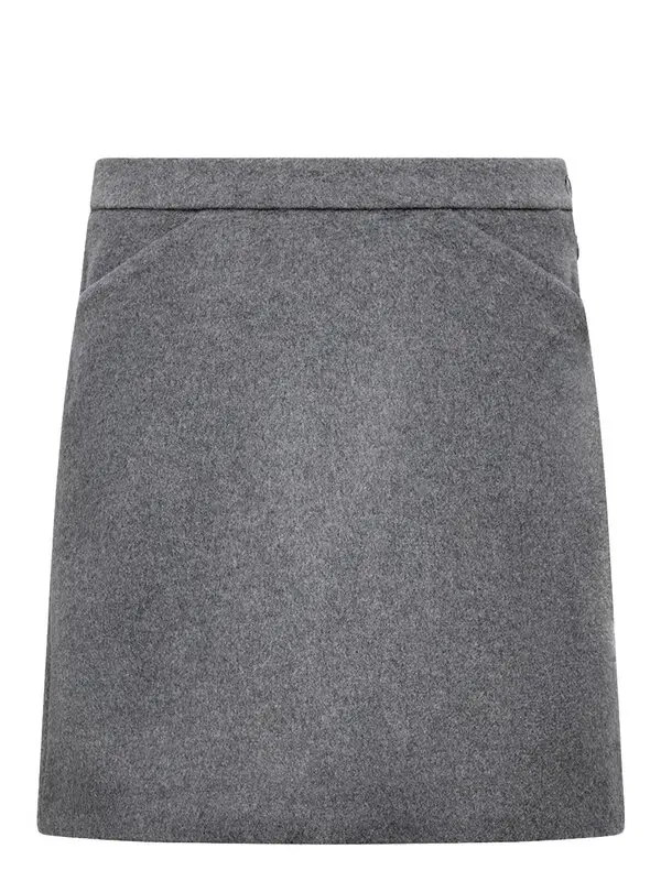 Another Tomorrow Tailored Mini Skirt - Medium Melange Grey