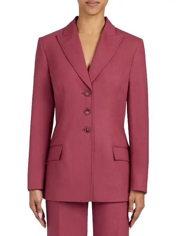 Santorelli Freya Three-button Stretch Wool Jacket - Crushed Berry