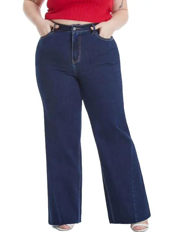 BAYEAS High-waist Wide Leg Jeans - Deep Water