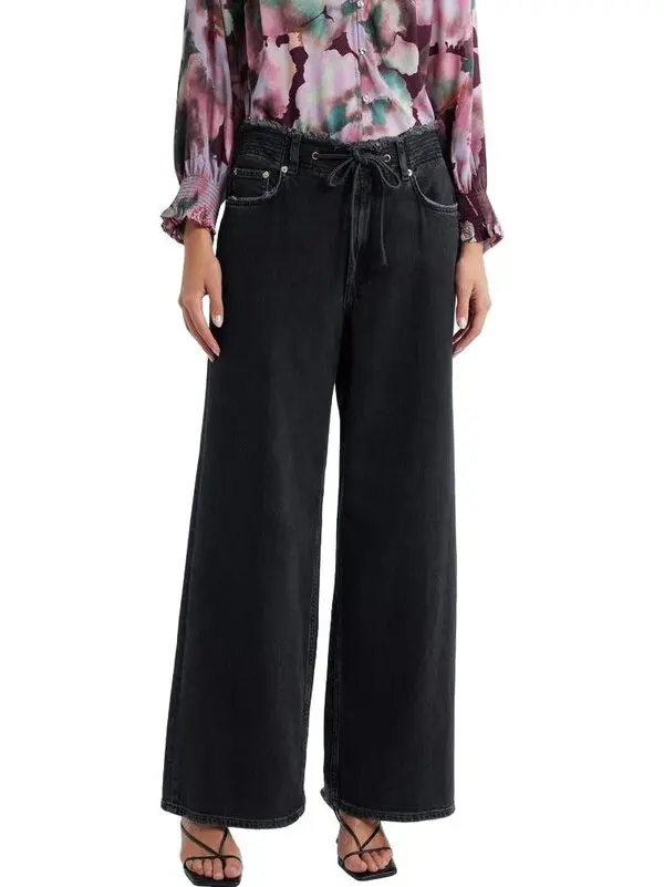Rails Angeleno High-waist Wide-leg Jeans - Ash Black