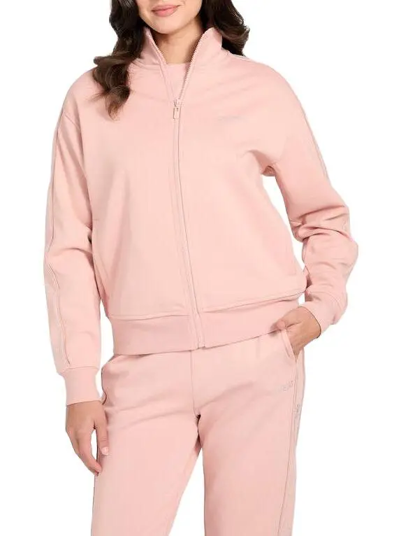 Guess Octavia High Neck Full Zip Sweatshirt - Pink
