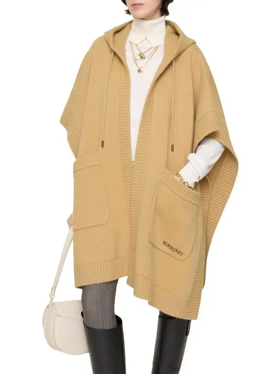 Burberry St. Rosie Knit Wool & Cashmere Cape - Sand