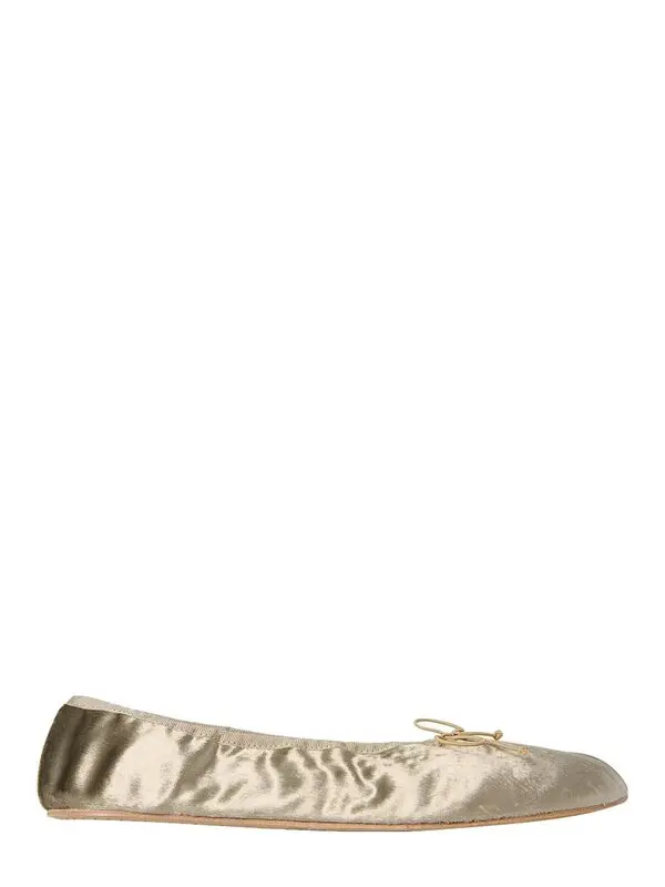 THE ROW Velvet Ballerina Flats - Taupe
