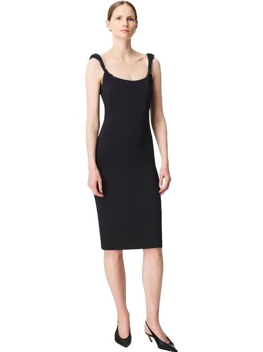 Another Tomorrow Twist Bias Dress - Black