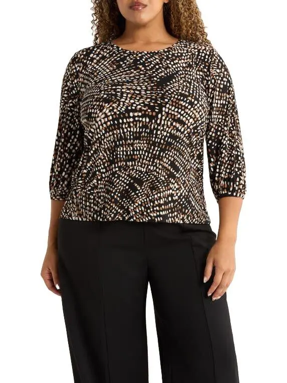 Jones New York Scattered Dot Top - Jones Black Multi