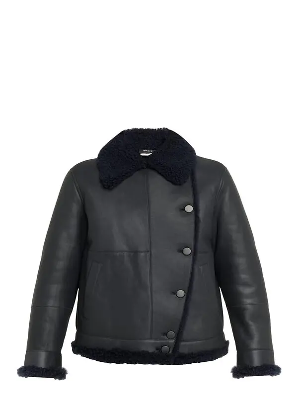 Akris Arno Lamb Shearling Jacket - Navy