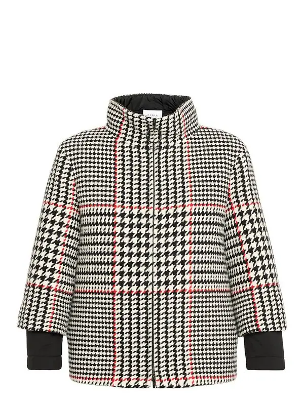 Akris Check Padded Two-in-one Carcoat - Black-cream-vermilli