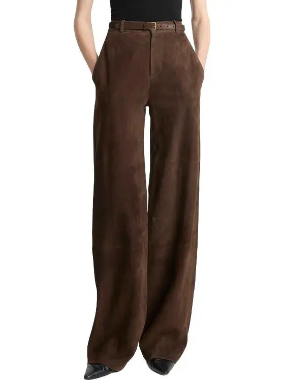 Vince Suede Wide Leg Pants - Deep Espresso