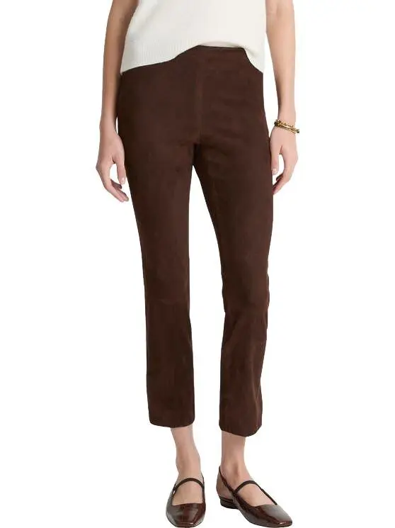 Vince Suede Split Hem Crop Pants - Chocolate