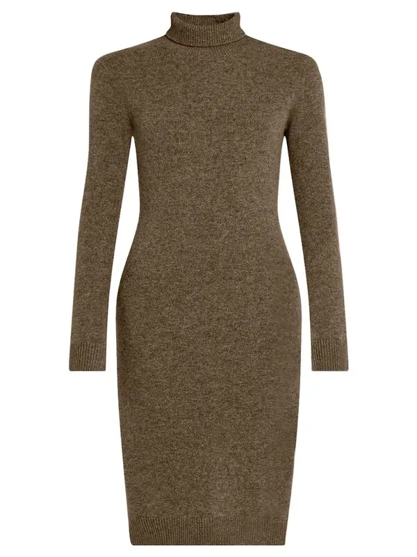 MAISON MARGIELA Wool-blend Turtleneck Midi Dress - Brown