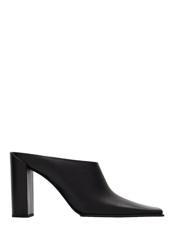Alaïa Leather Square-toe Mules - Noir