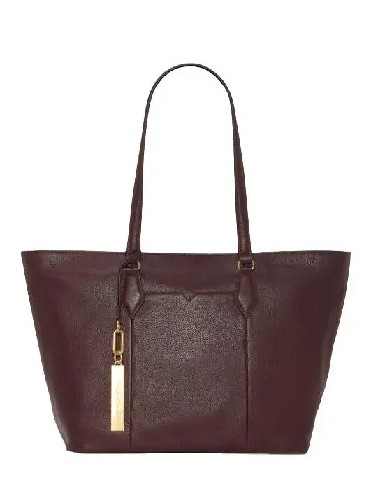 Vince Camuto Leather Tote Bag - Burgundy