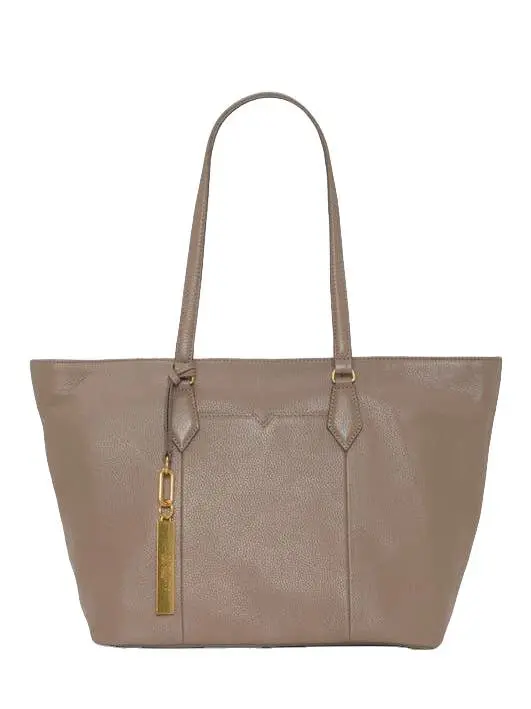 Vince Camuto Leather Tote Bag - Dark Beige