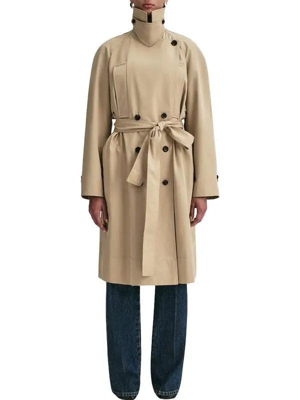A.L.C. Asher Cotton Blend Trench Coat - Beige