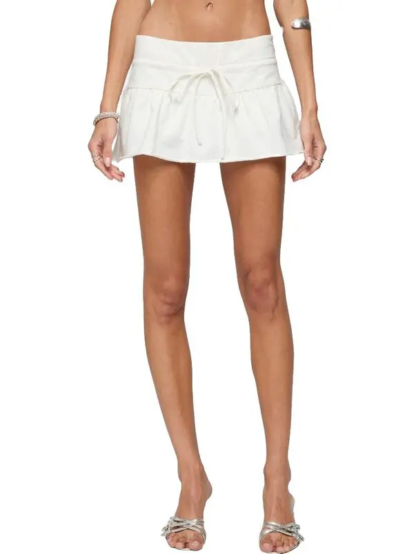 EDIKTED Bodhi Flare Stretch Micro Skort - White