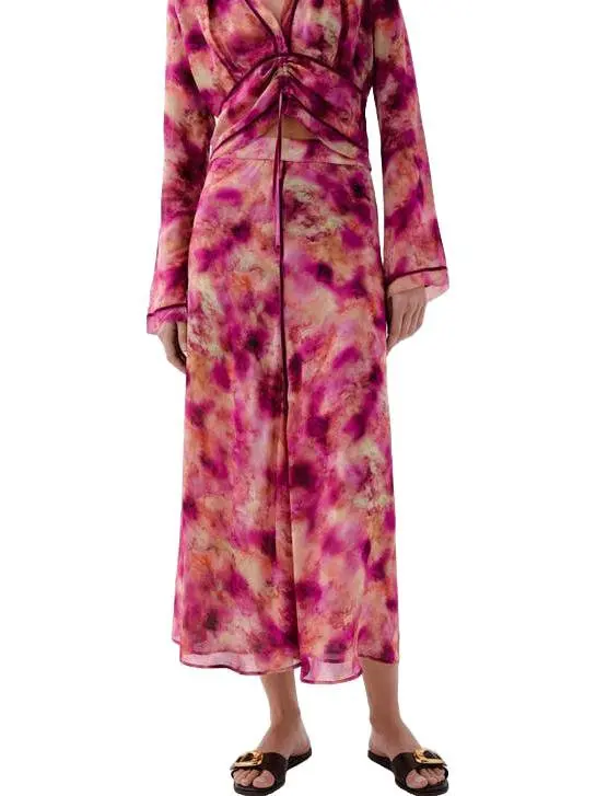 SCALPERS Tie Dye Printed Midi Skirt - Multi-pink