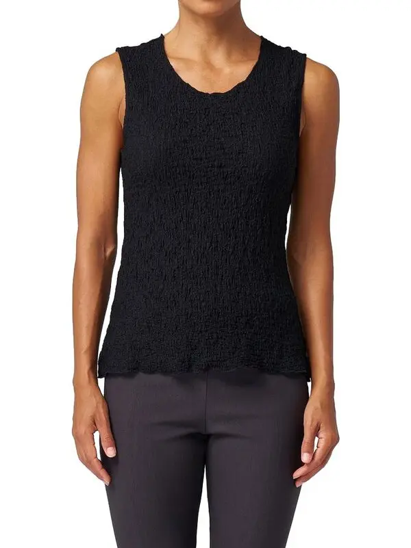 FRANNE GOLDE Doheny Textured Sleeveless Top - Black
