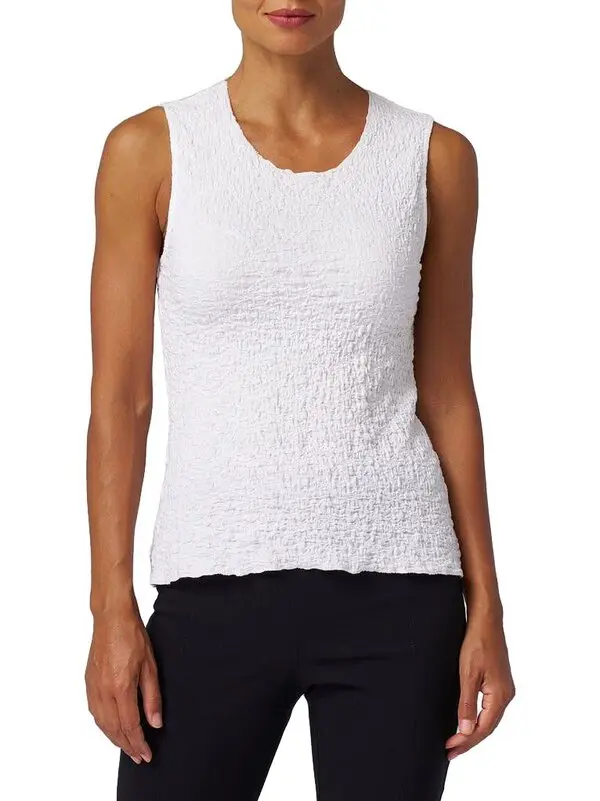 FRANNE GOLDE Doheny Textured Sleeveless Top - White