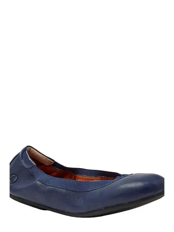 LANDS' END Comfort Elastic Slip-on Ballet Flats - Deep Sea Navy