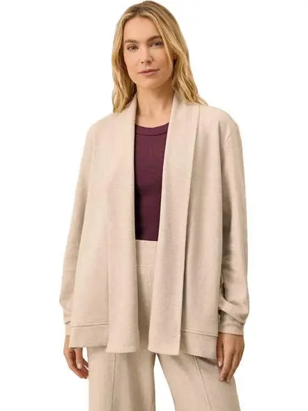 PACT Airplane Drape Cardigan - Flax Heather