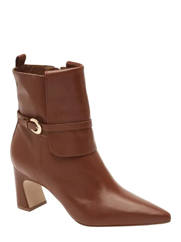 KOKO + PALENKI Viggo Buckle Strap Bootie - Whiskey Leather