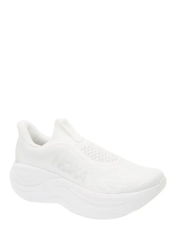 Hoka Skyward Laceless Recovery Sneakers - White/white