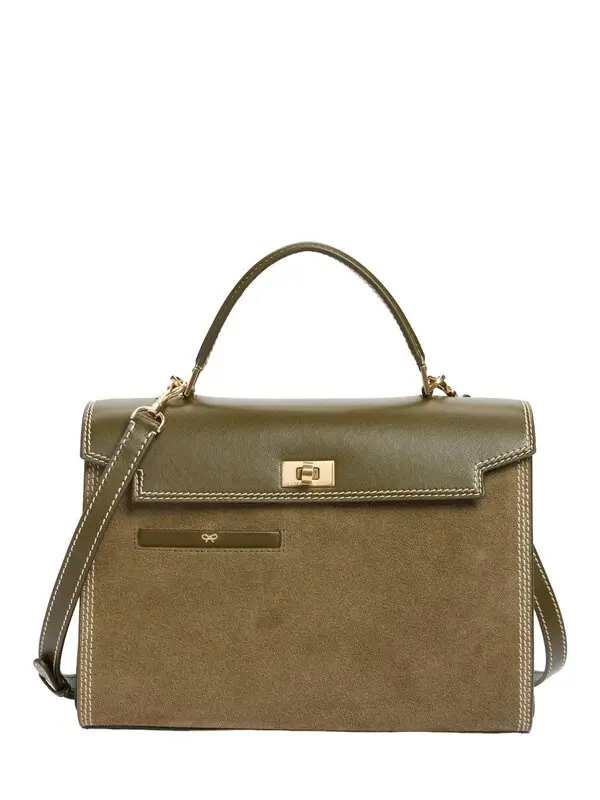 ANYA HINDMARCH Mortimer Suede Top Handle Bag - Bonsai