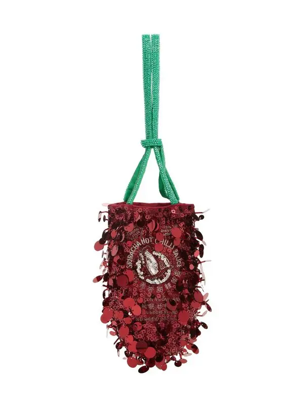 ANYA HINDMARCH Mini Sriracha Embellished Clutch - Oxblood