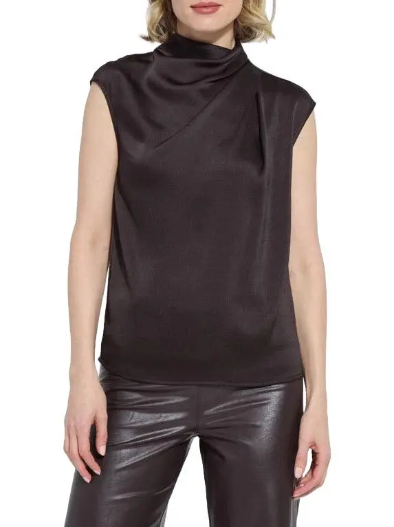 Lyssé Aisha Sleeveless Cowl Neck Top - Double Espresso