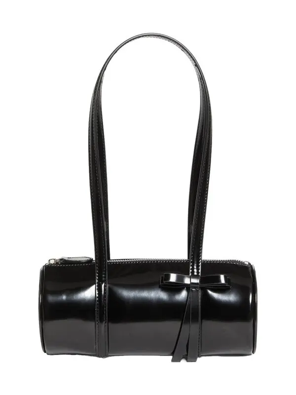 Sandy Liang Leather Pencil Case Handbag - Black