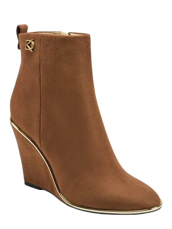 Donna Karan New York Wedge Booties - Cognac