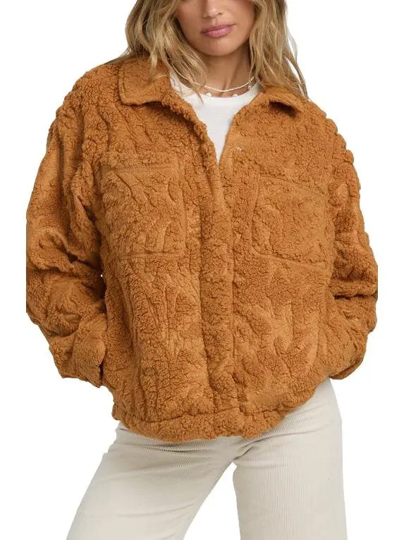 BILLABONG High-pile Fleece Shacket - Camel